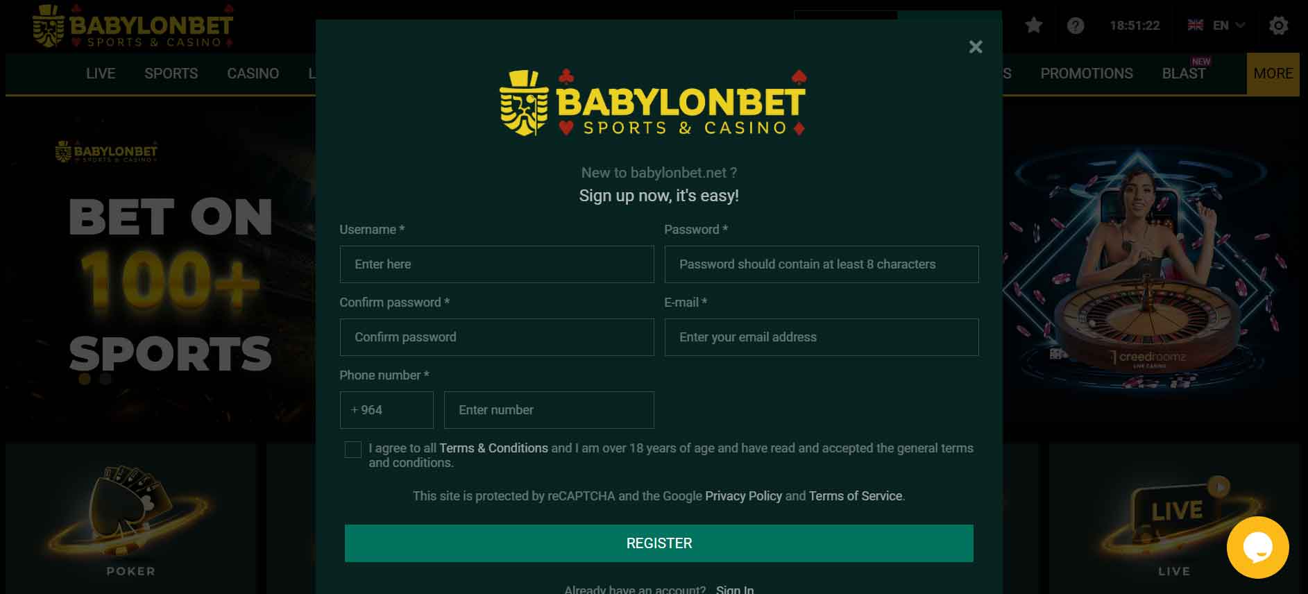 Babylonbet Registration new account Creation - Babylonbet